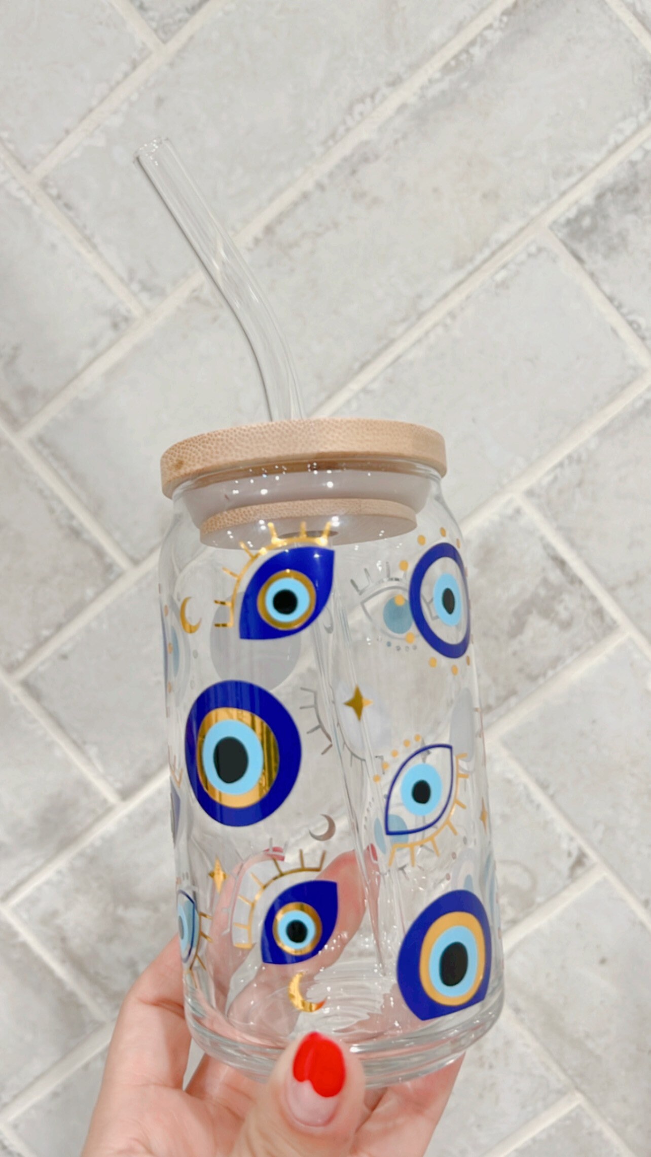 Luna Evil Eye Cup Beer Can Glass Cups Cute Gift Iced - Etsy