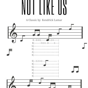 Not Like Us | Guitar Tab | Poster | Instant Download - Etsy