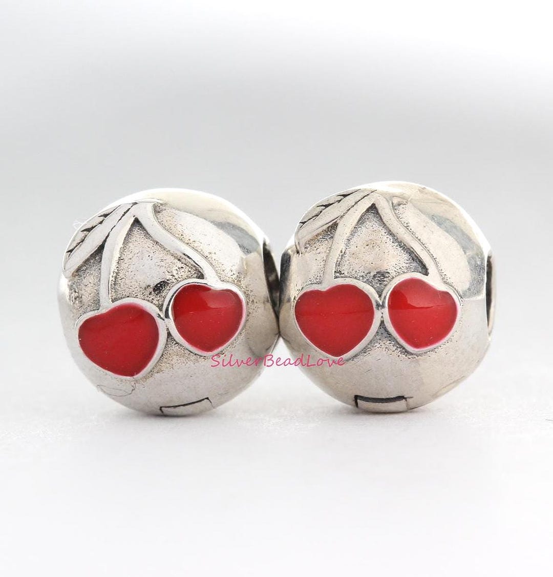 Authentic Pandora Clips (PAIR) Cherry Clips - Etsy
