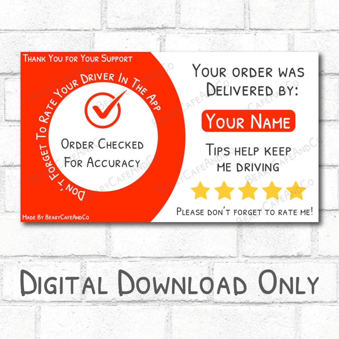 Personalized DIGITAL DOWNLOAD Doordash Themed Delivery Stickers, 3.5 X ...