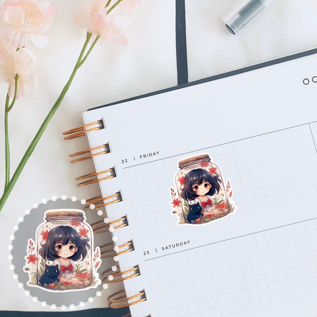 Kiki in a Jar, Kiki's Delivery Service Sticker, Studio Ghibli Stickers ...