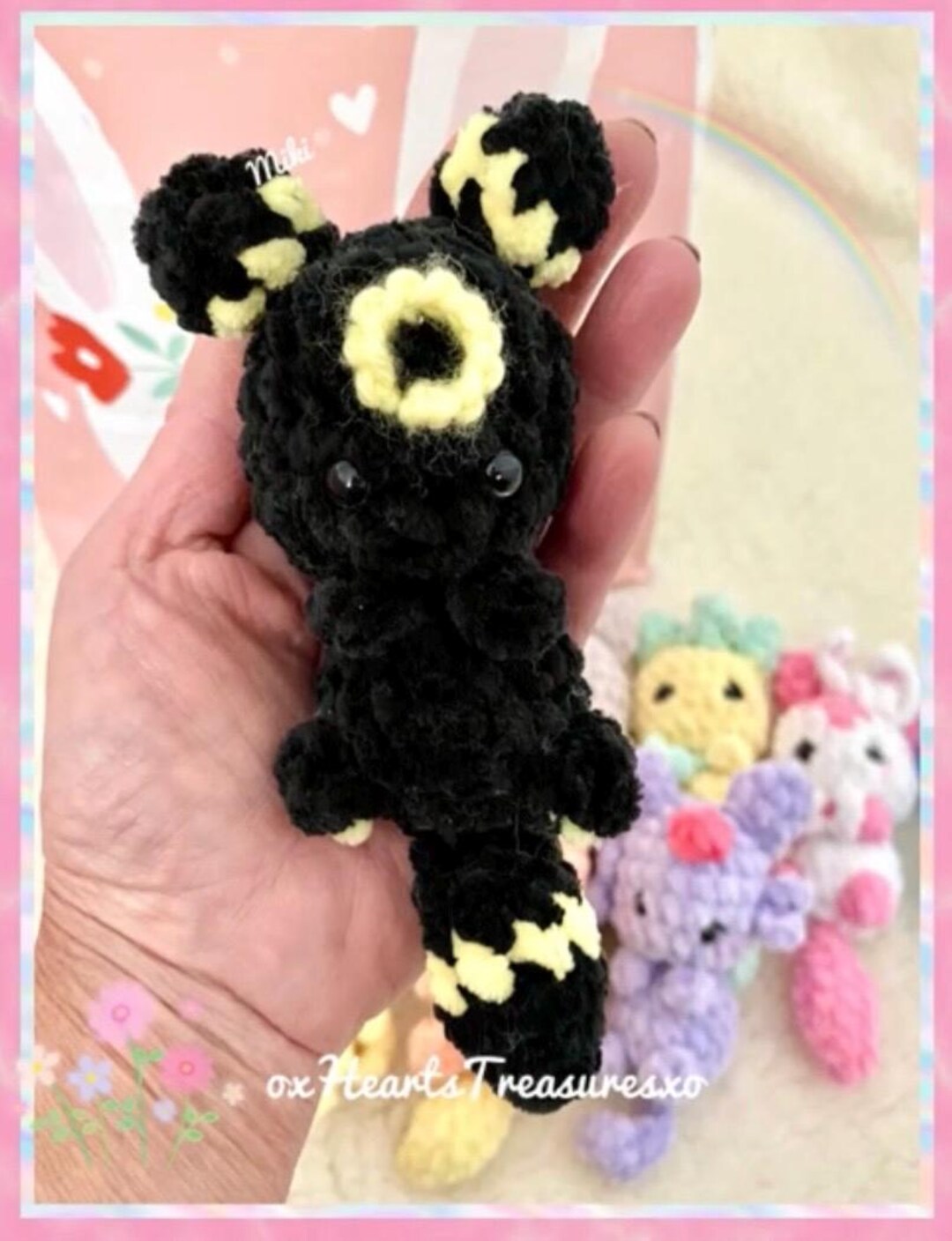 Cute Dark Chibi Plush, Cute Crochet Animal Plushie, Amiguirumi Animal ...