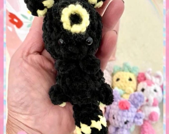 Cute Dark Chibi Plush, Cute Crochet Animal Plushie, Amiguirumi Animal ...