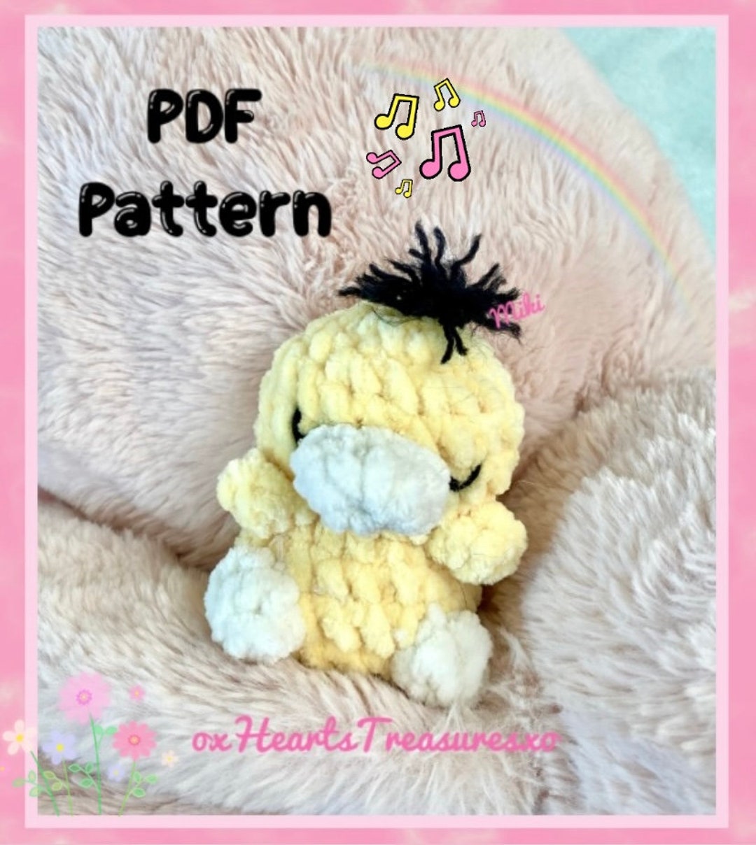 PDF PATTERN Sleepy Psyduck Crochet Pattern, Plush Psyduck Amigurumi ...