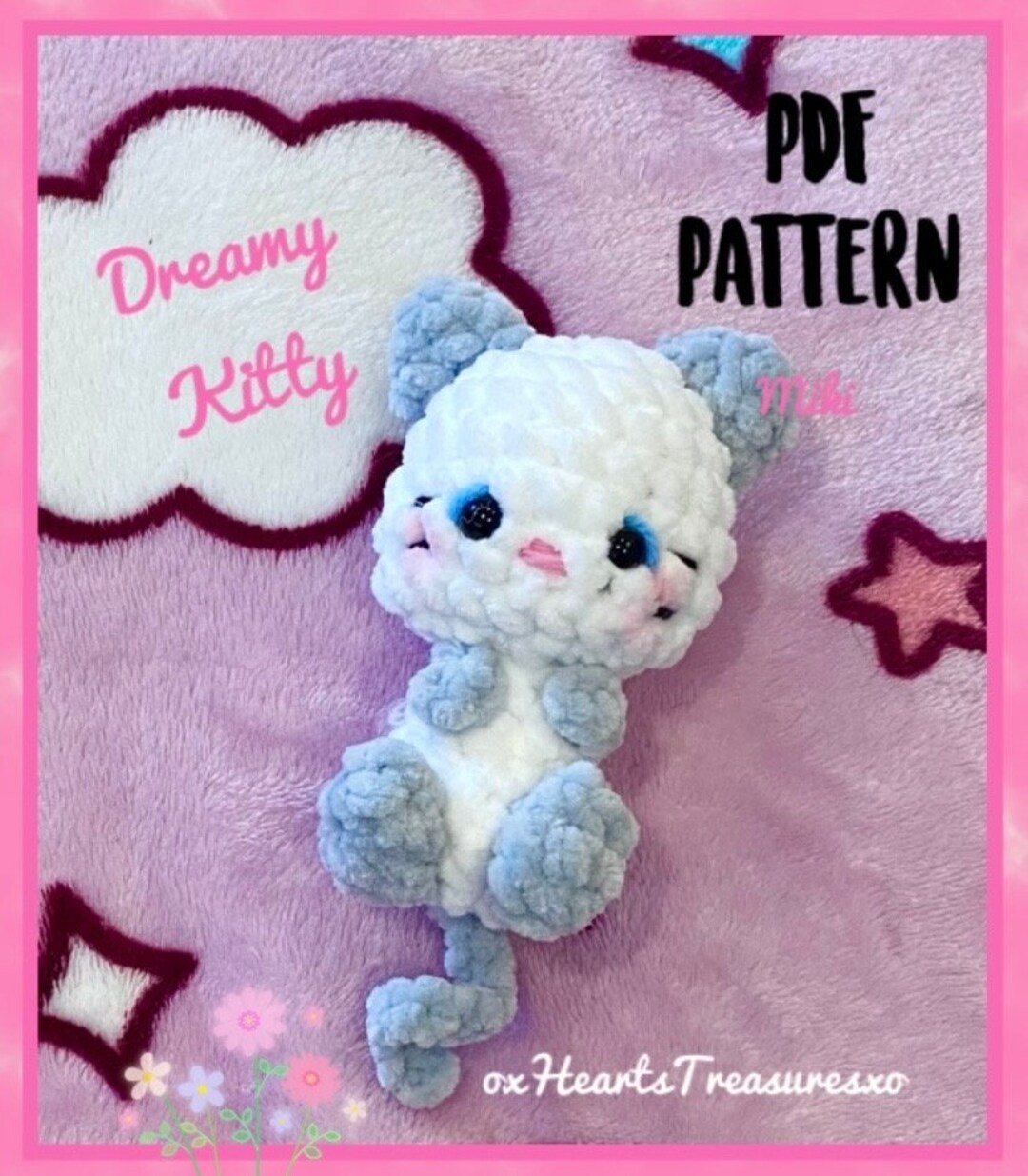 PDF Pattern DREAMY KITTY Plush, Cute Cat Crochet Pattern, Amigurumi Cat ...