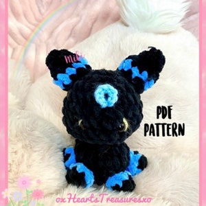 PDF PATTERN Chunky Shiny Umbreon Crochet Pattern, Crochet Umbreon ...