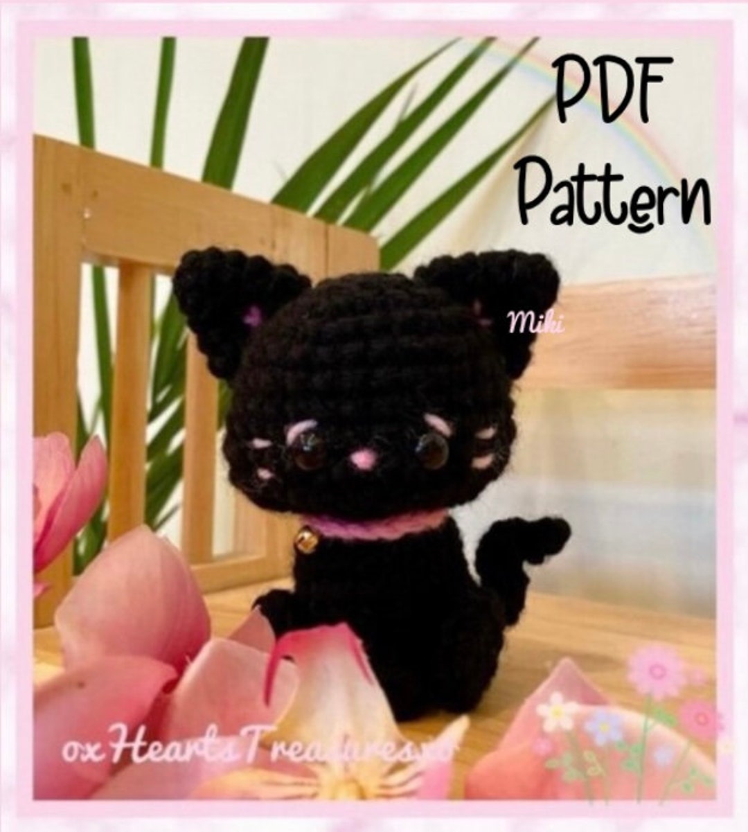 PDF PATTERN Black Kitty Crochet Pattern, Black Cat Crochet Pattern ...