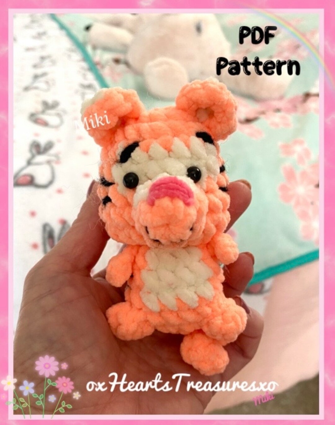 PDF Pattern Tiger Crochet Pattern, Cute Tiger Amigurumi Pattern, Kawaii ...