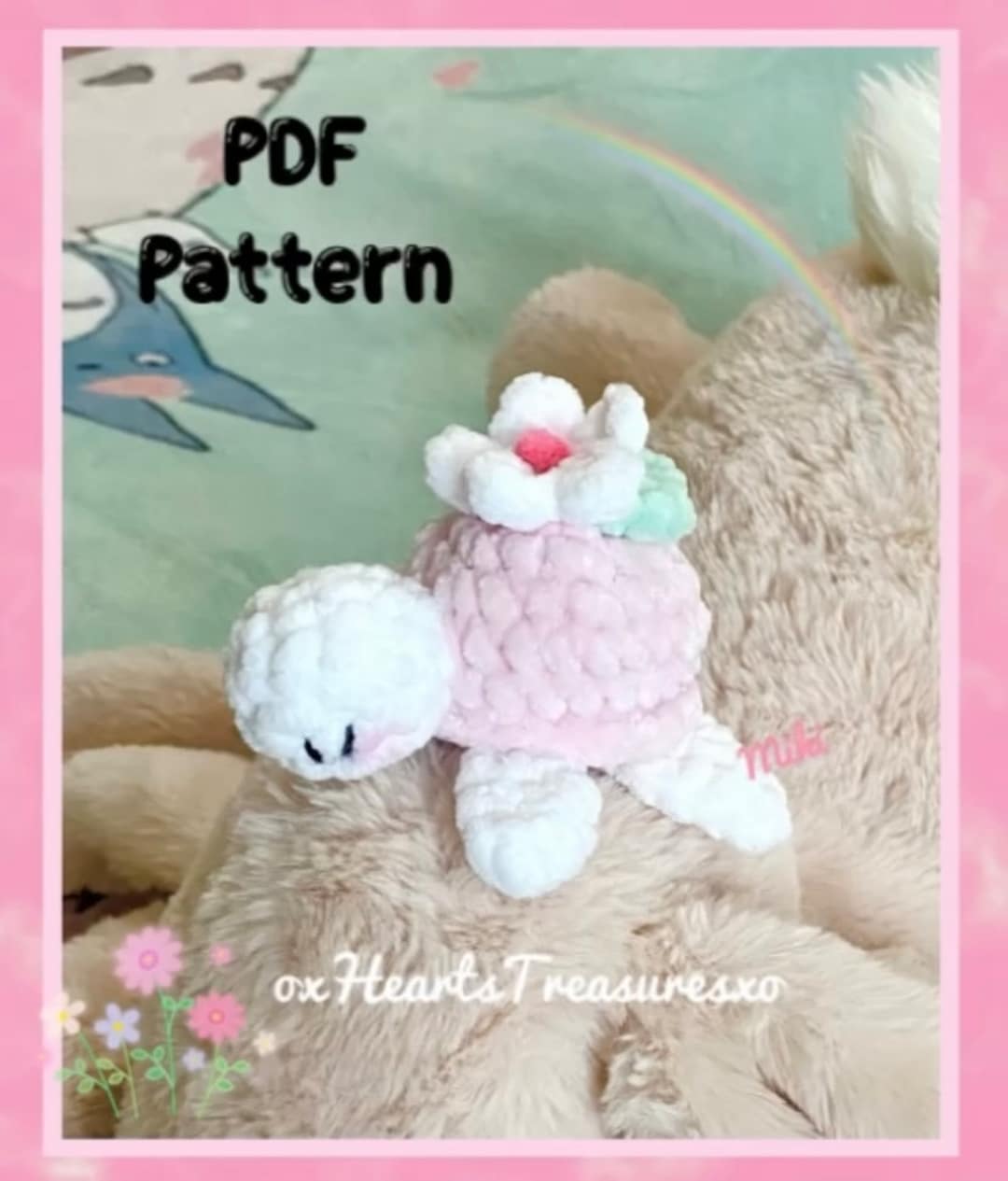 PDF PATTERN Flower Turtle Crochet Pattern, Cute Chunky Turtle Pattern ...