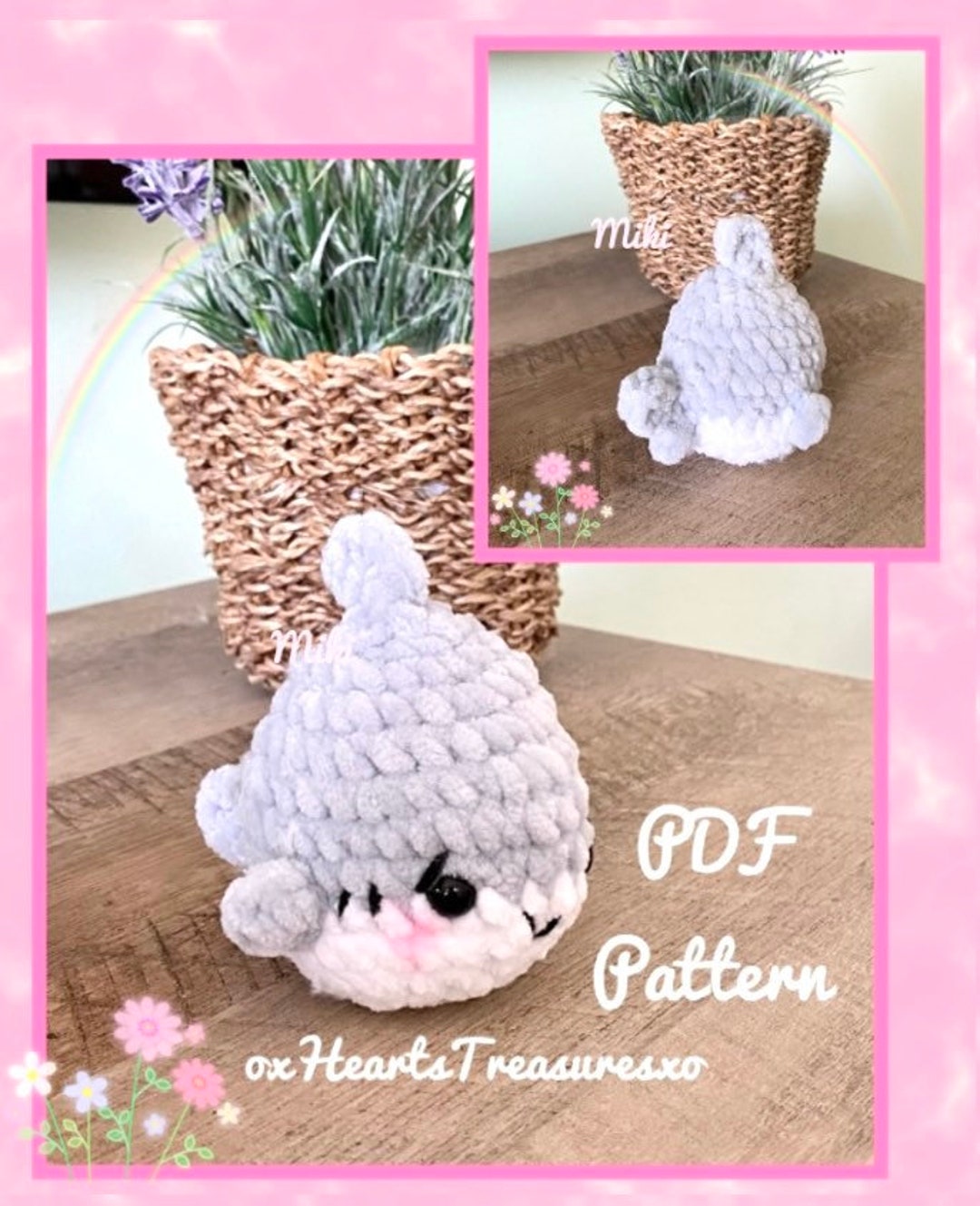 PDF PATTERN Little Chunky Shark Crochet Pattern, Plush Crochet Shark ...