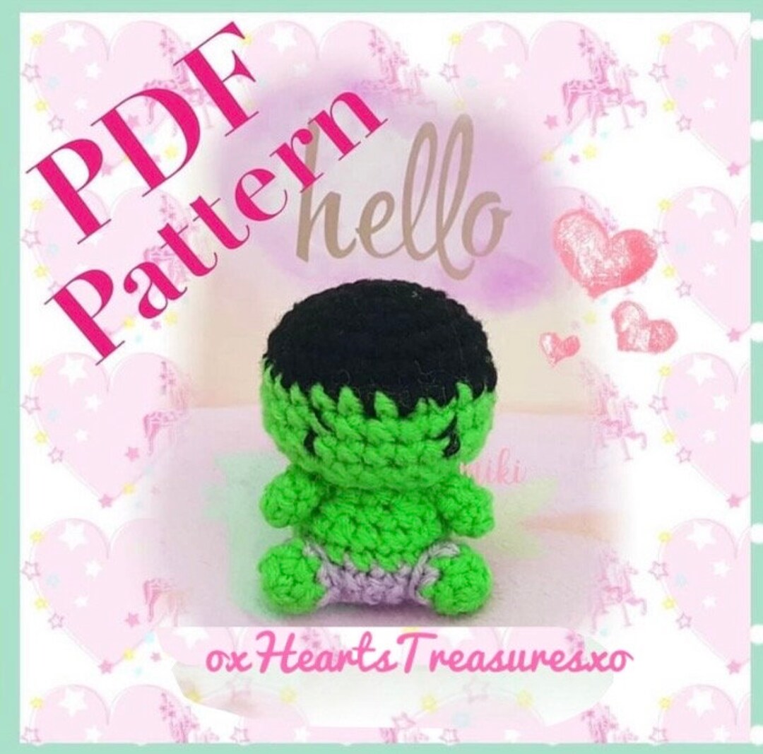 PDF Pattern Hulk Crochet Pattern, Cute Hulk Amigurumi Pattern ...
