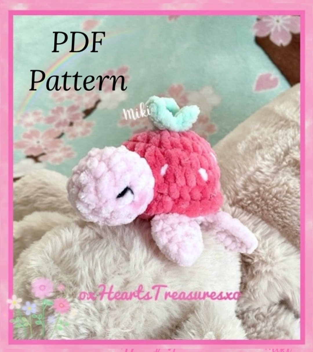 PDF PATTERN Strawberry Turtle Crochet Pattern, Chunky Turtle Pattern ...
