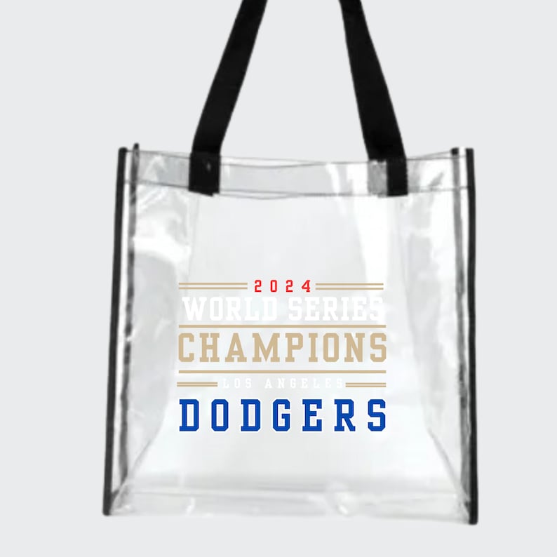Dodgers Clear Bags Stadium Approved Clear Tote Bag With Zipper Closure ...