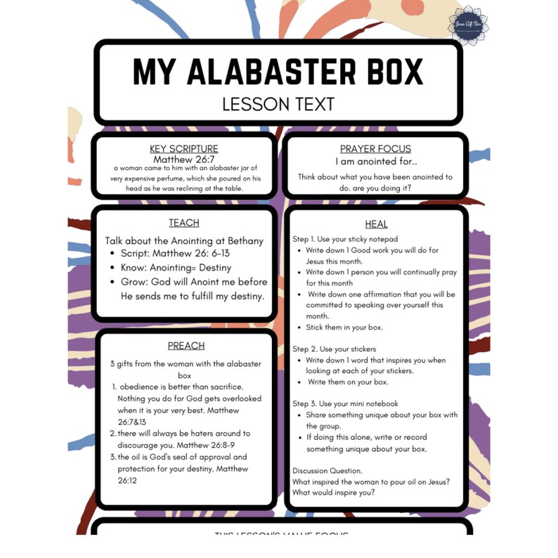 My Alabaster Box Bible Lesson - Etsy