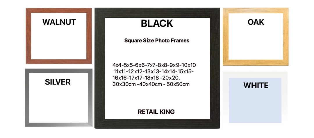New Square Size Picture Frame Photo Frames Poster Frames in Black/white ...
