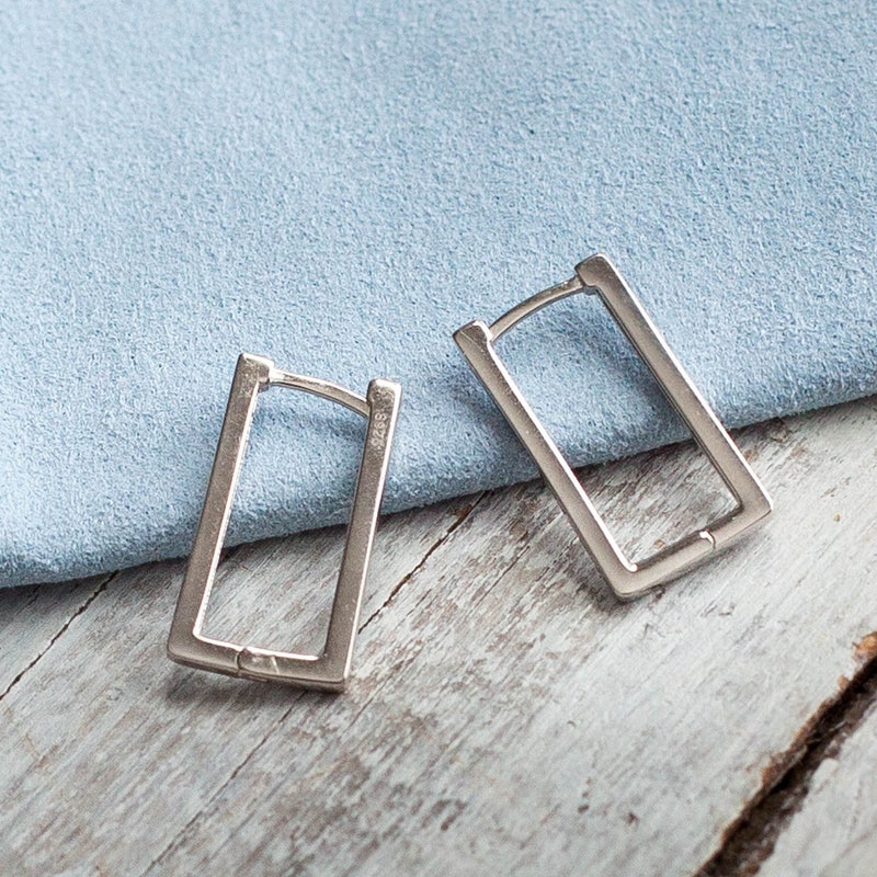 Rectangle Hoops - Etsy