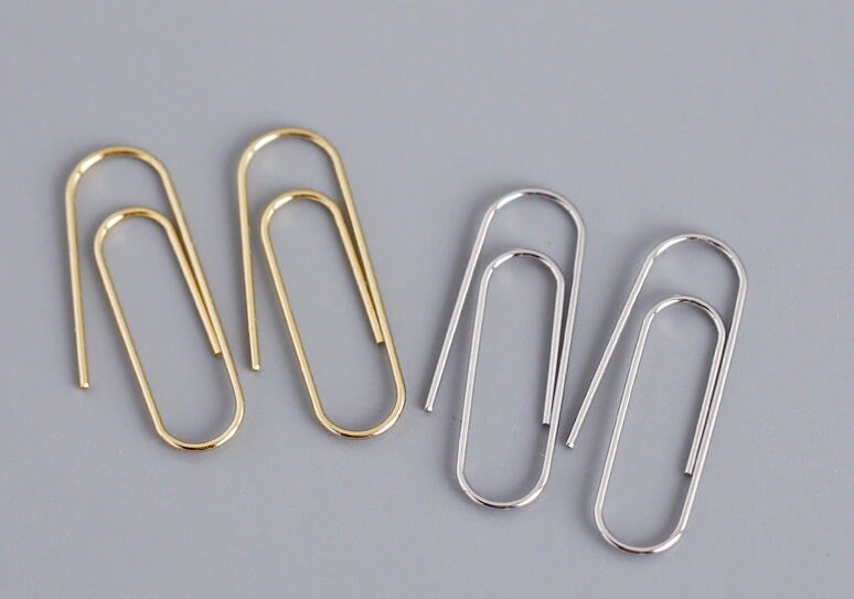 Paperclips Pin Ear Hook Studs Earrings for Women Shape Safety - Etsy