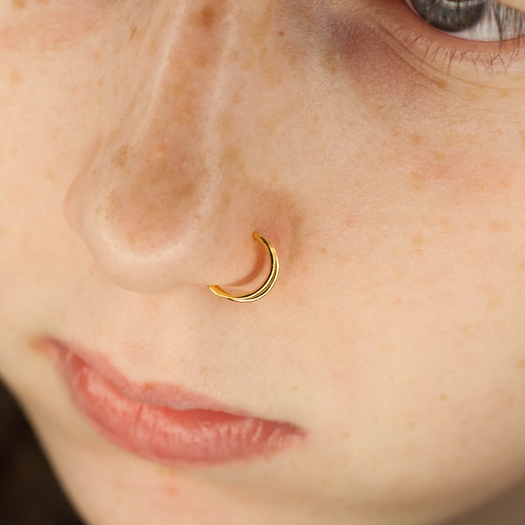 Nose Rings for Women Girls Small Open Hoop Ring Type Piercing - Etsy