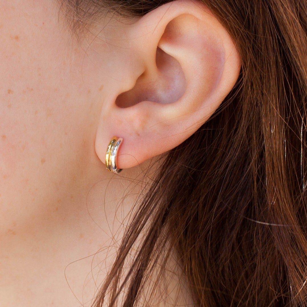 Mixed Metal Earrings, Two Tone Earrings Pierced Gold Dangle Drop Stud ...