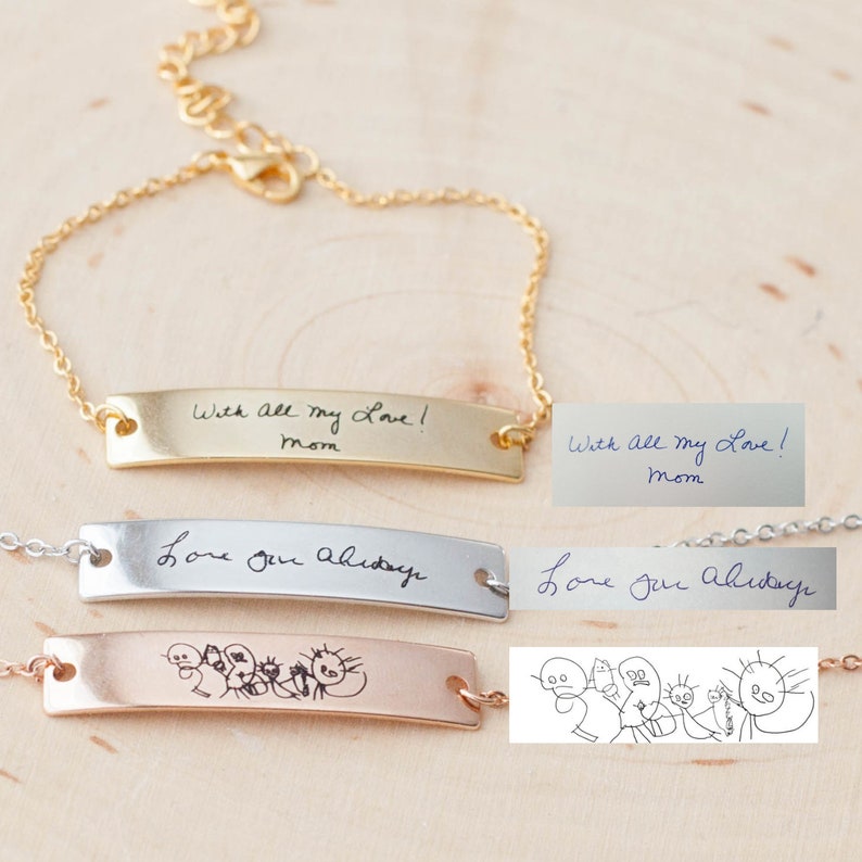 Handwriting Personalized Memory Bracelet Necklace Engraving Memorial ...