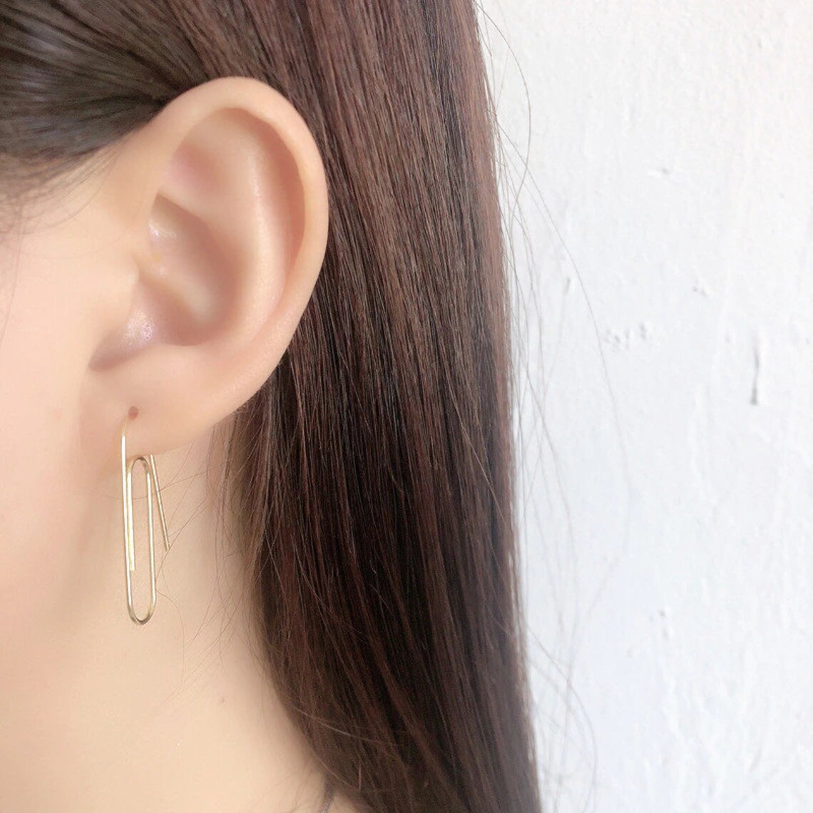 Paperclips Pin Ear Hook Studs Earrings for Women Shape Safety | Etsy