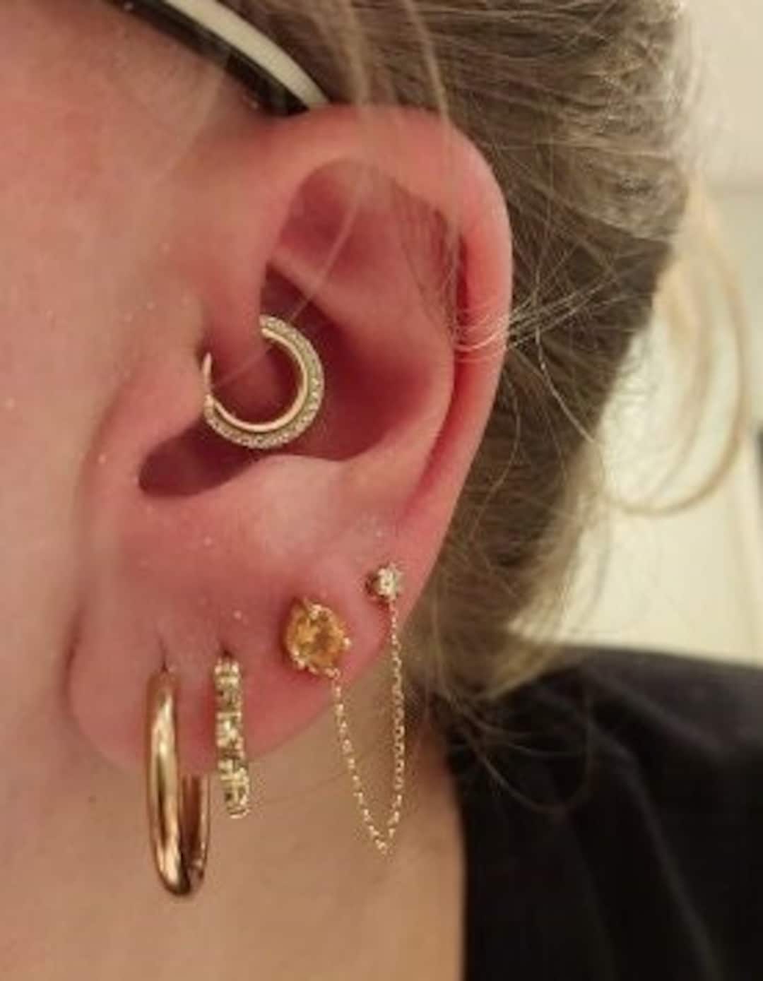 Daith Tragus Piercing Helix Sterling Silver Jewelry Ear - Etsy