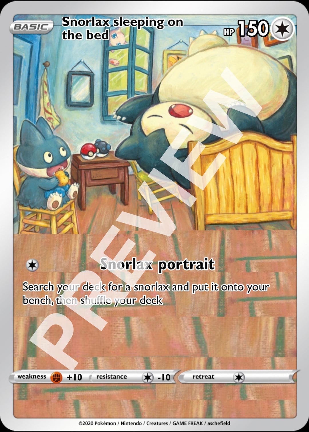 Snorlax Van Gogh Sleeping Munchlax pikachu With Grey Felt Hat VAN GOGH ...