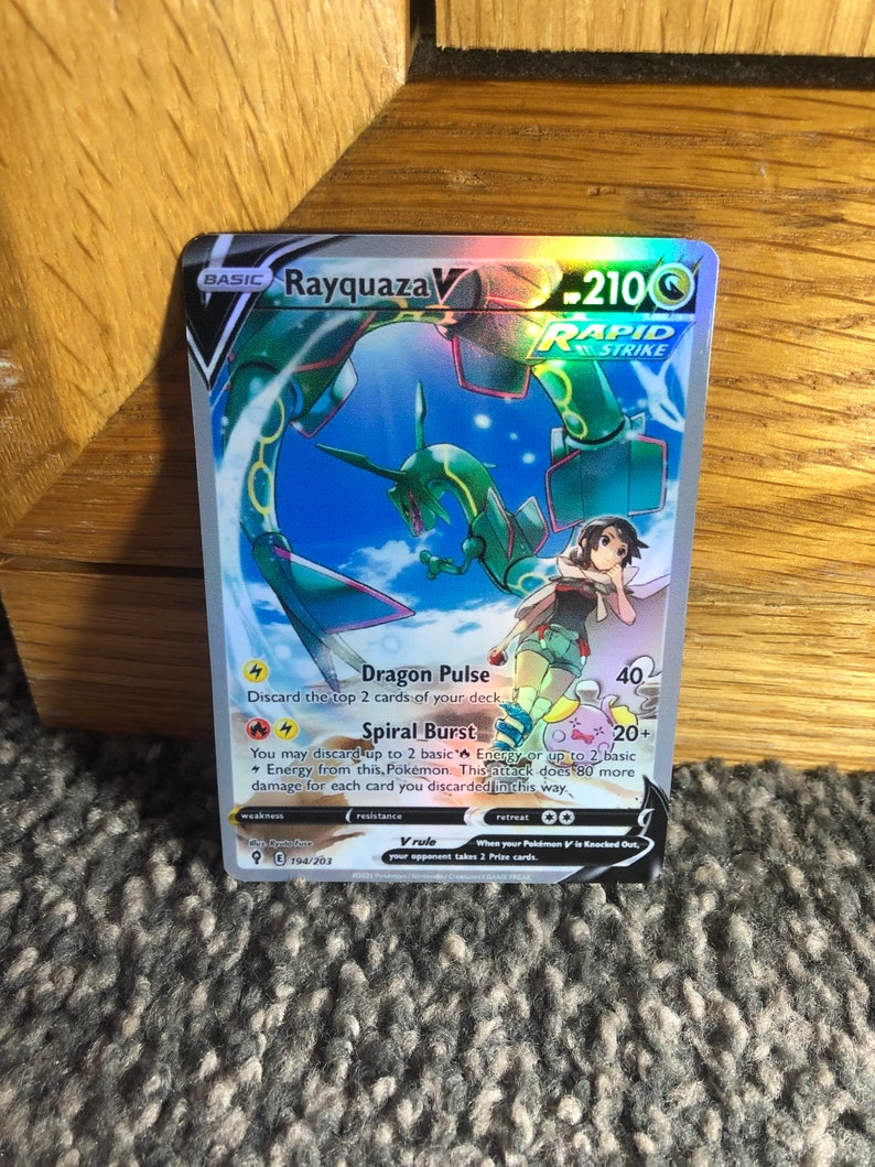 Rayquaza V 194/203 Alternate Art Holo Evolving Skies Hyper - Etsy