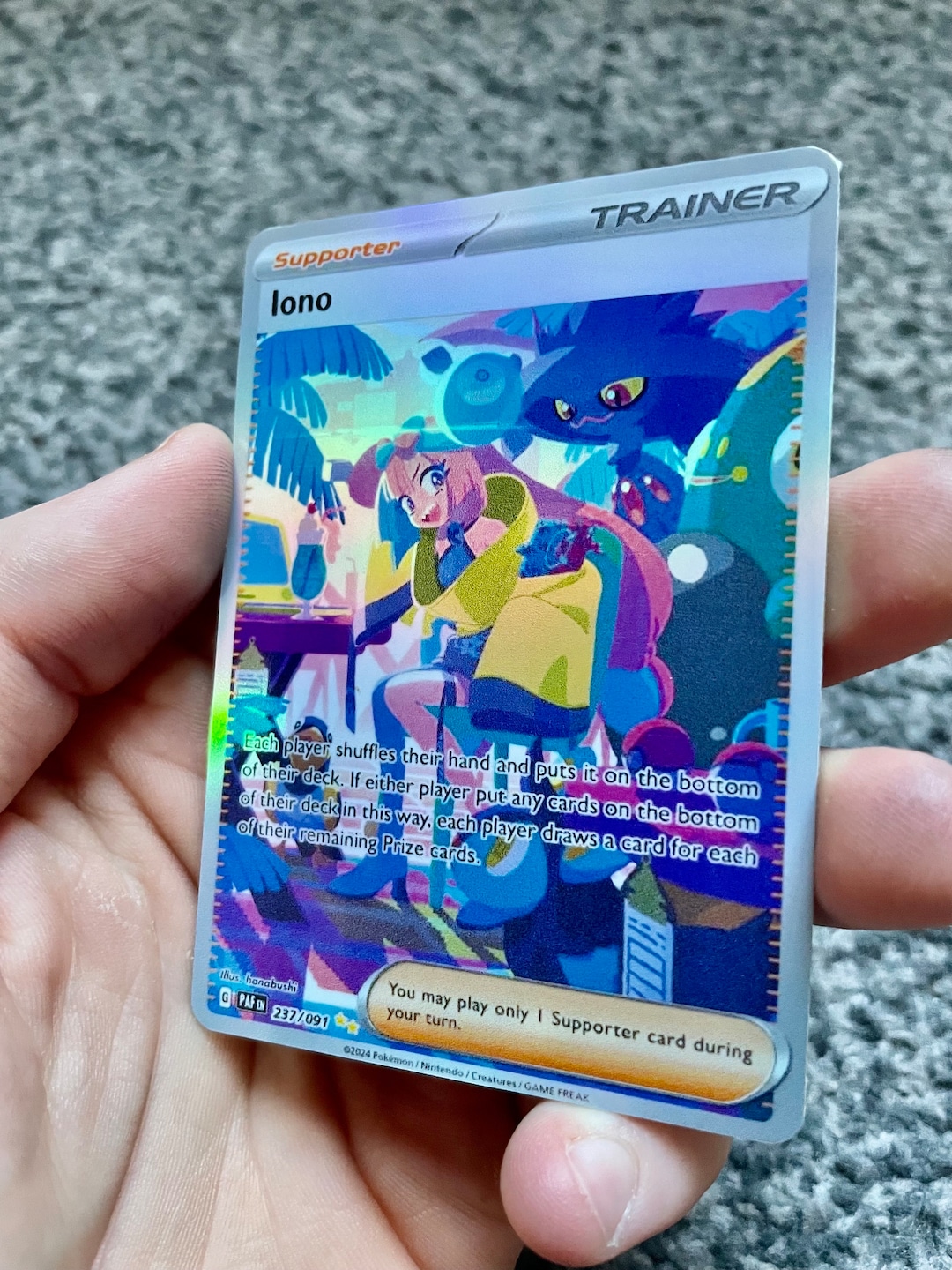 Iono 237/091 Holographic Paldean Fates Chase Card Full Art Trainer ...