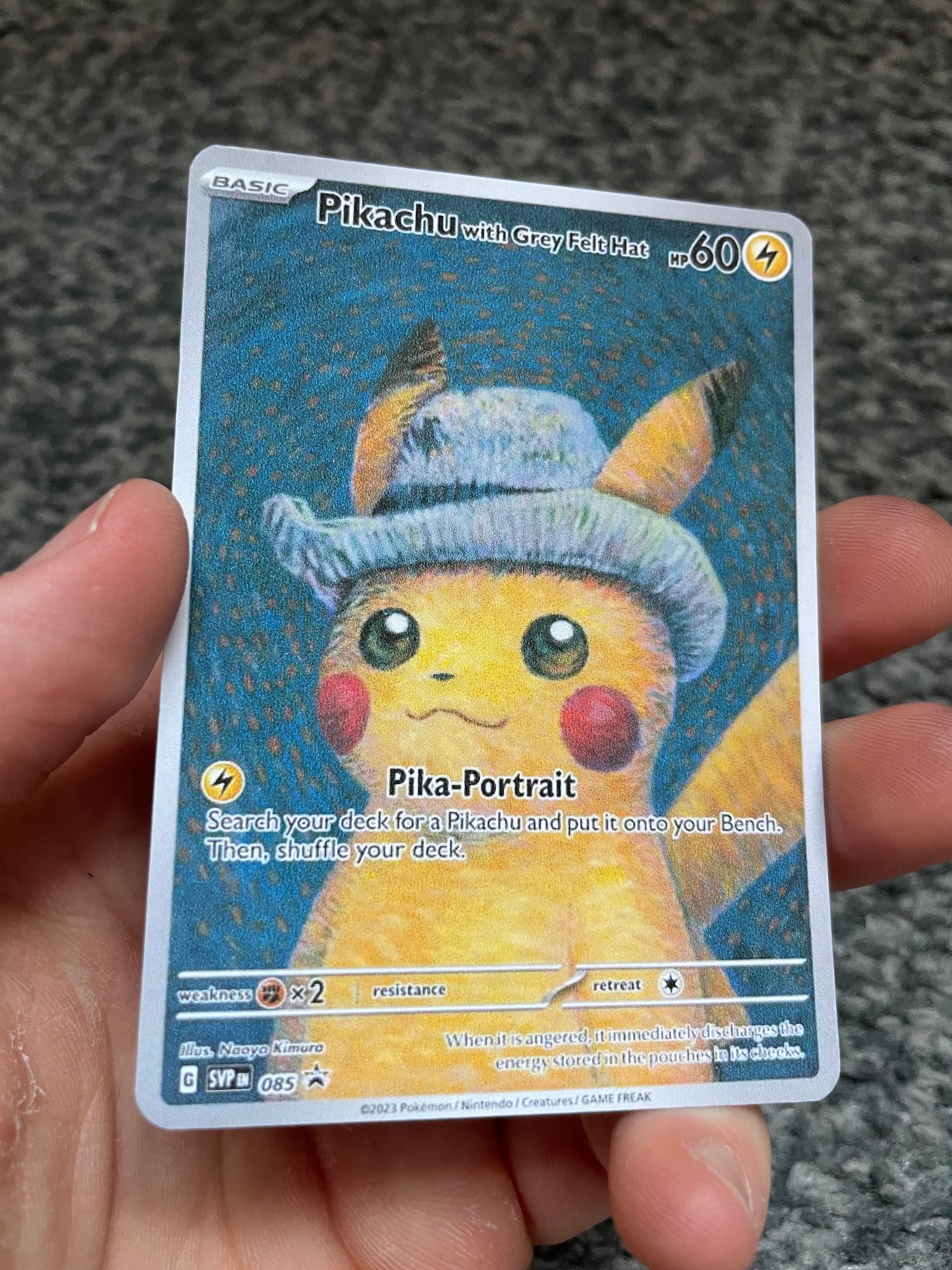 Pokemon X Van Gogh FULL SET Custom pikachu With Grey Felt Hat Promo One ...