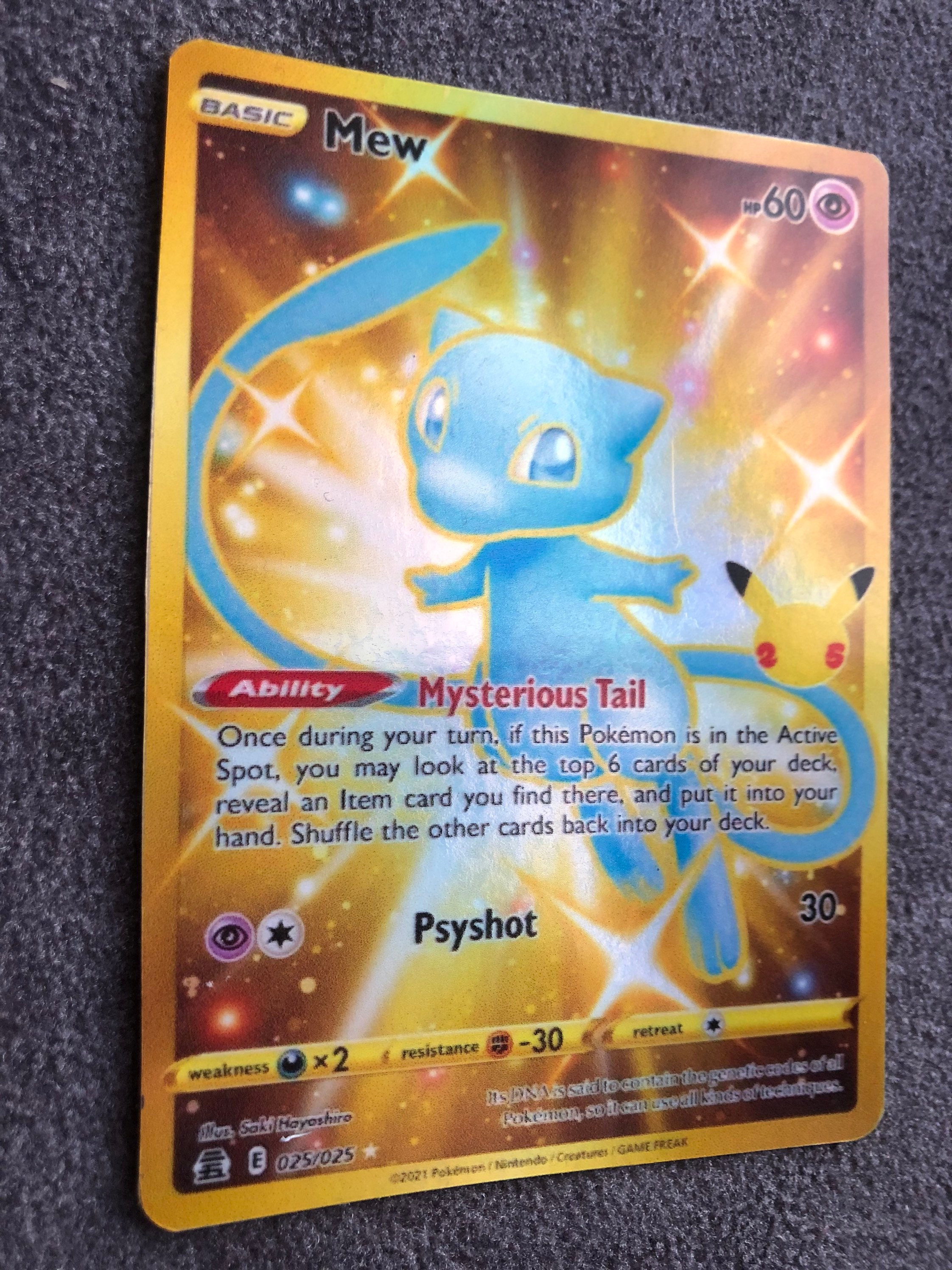 Gold Mew Secret Rare Celebrations 025/025 Holo English - Etsy UK