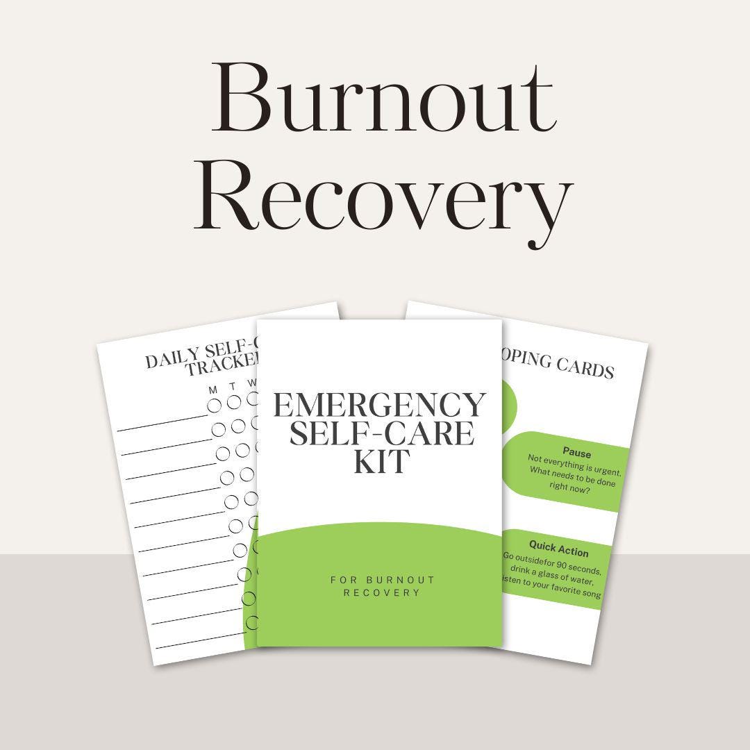 Emergency Self-care Kit Printable | Burnout Recovery Workbook | Mental ...