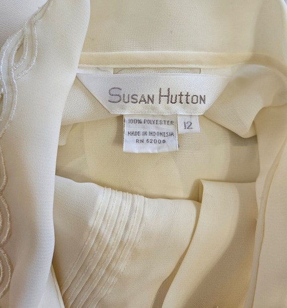 Vintage 1980s Susan Hutton Sheer Embroidered Button-u… - Gem
