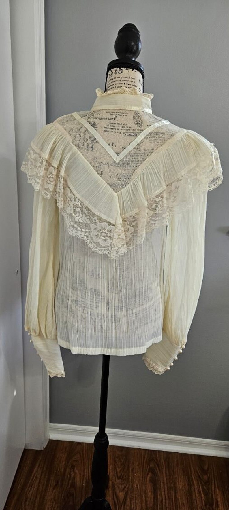 Vintage 70s Does Victorian Era Lace Ruffled Button Down Blouse - Etsy
