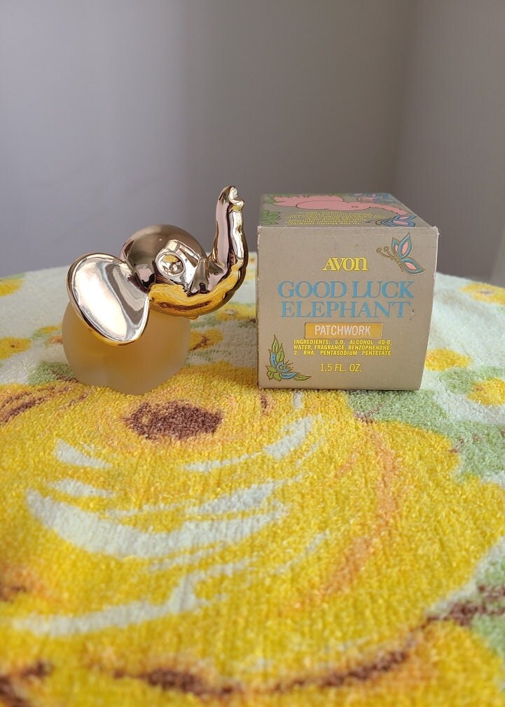 Vintage Avon Good Luck Elephant Patchwork Perfume - Etsy