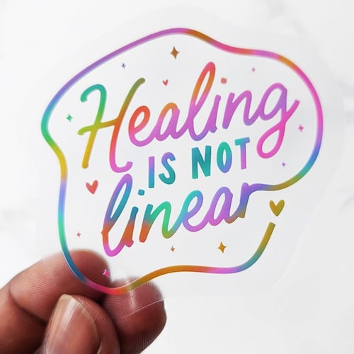 Healing is Not Linear Colorful Rainbow Healing Sticker Mental - Etsy