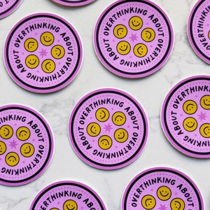 Overthinking About Overthinking Laptop Sticker, Over-thinker Sticker ...