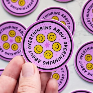 Overthinking About Overthinking Laptop Sticker, Over-thinker Sticker ...