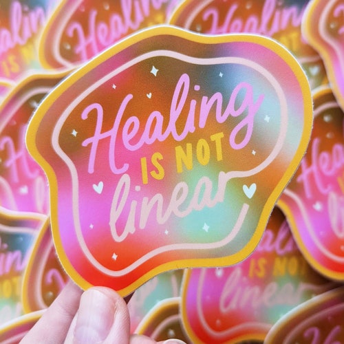 Healing is Not Linear Colorful Rainbow Healing Sticker Mental - Etsy