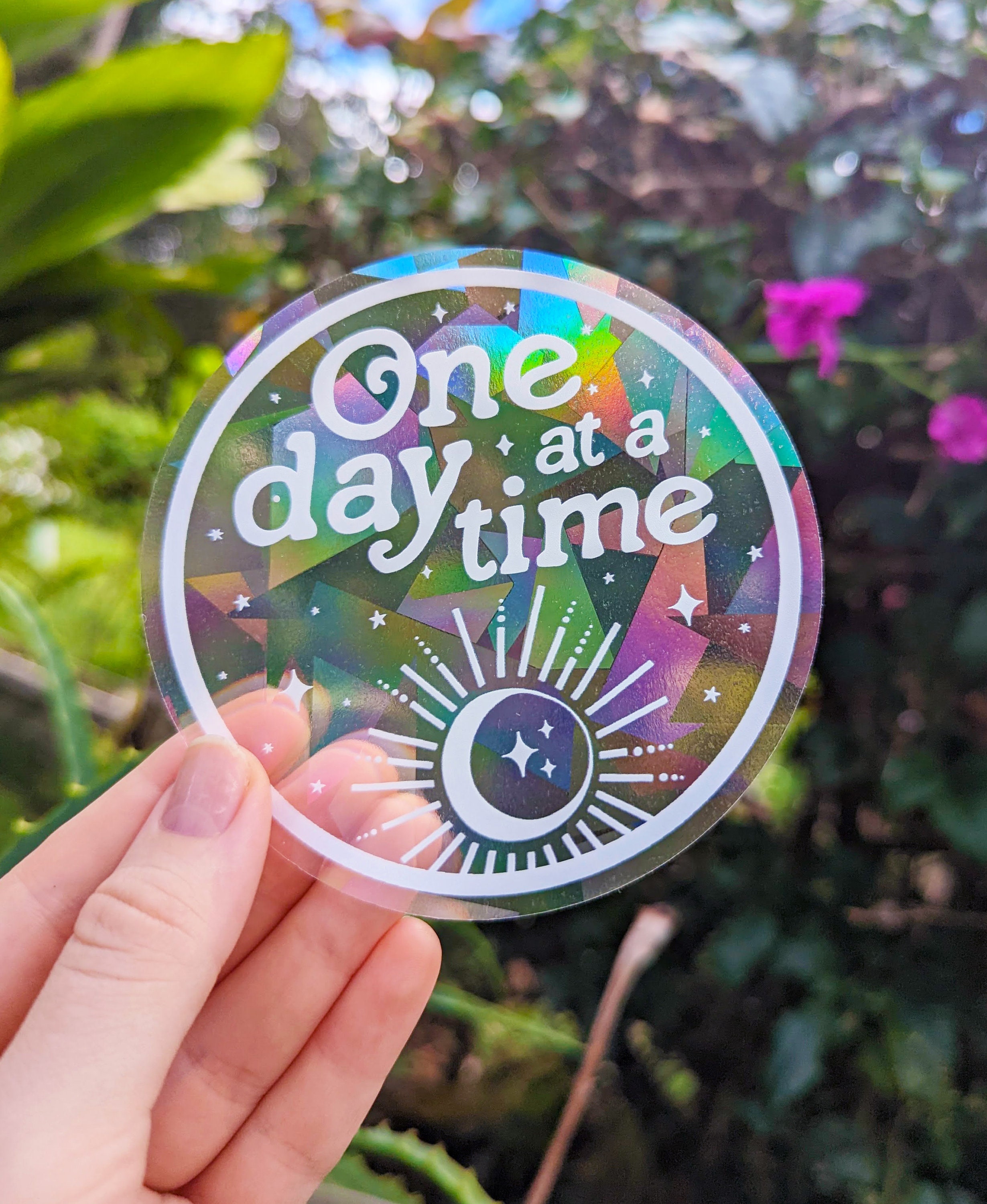 NEW one Day at a Time Suncatcher Sticker Rainbow - Etsy