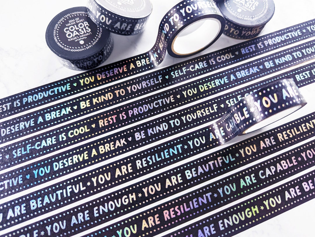 Holographic Affirmations Washi Tape: Mental Health Reminders - Etsy