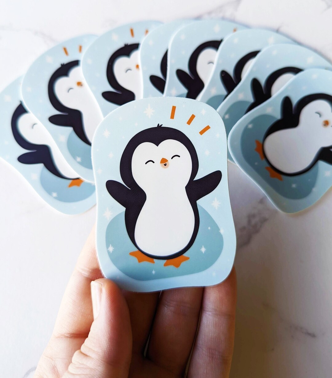 Cute Penguin Sticker for Water Bottle, Laptop, Bumper Sticker ...