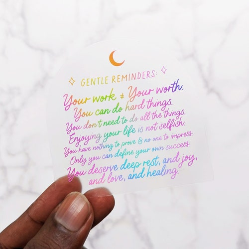 NEW Gentle Reminder Mental Health Sticker for Water Bottle - Etsy