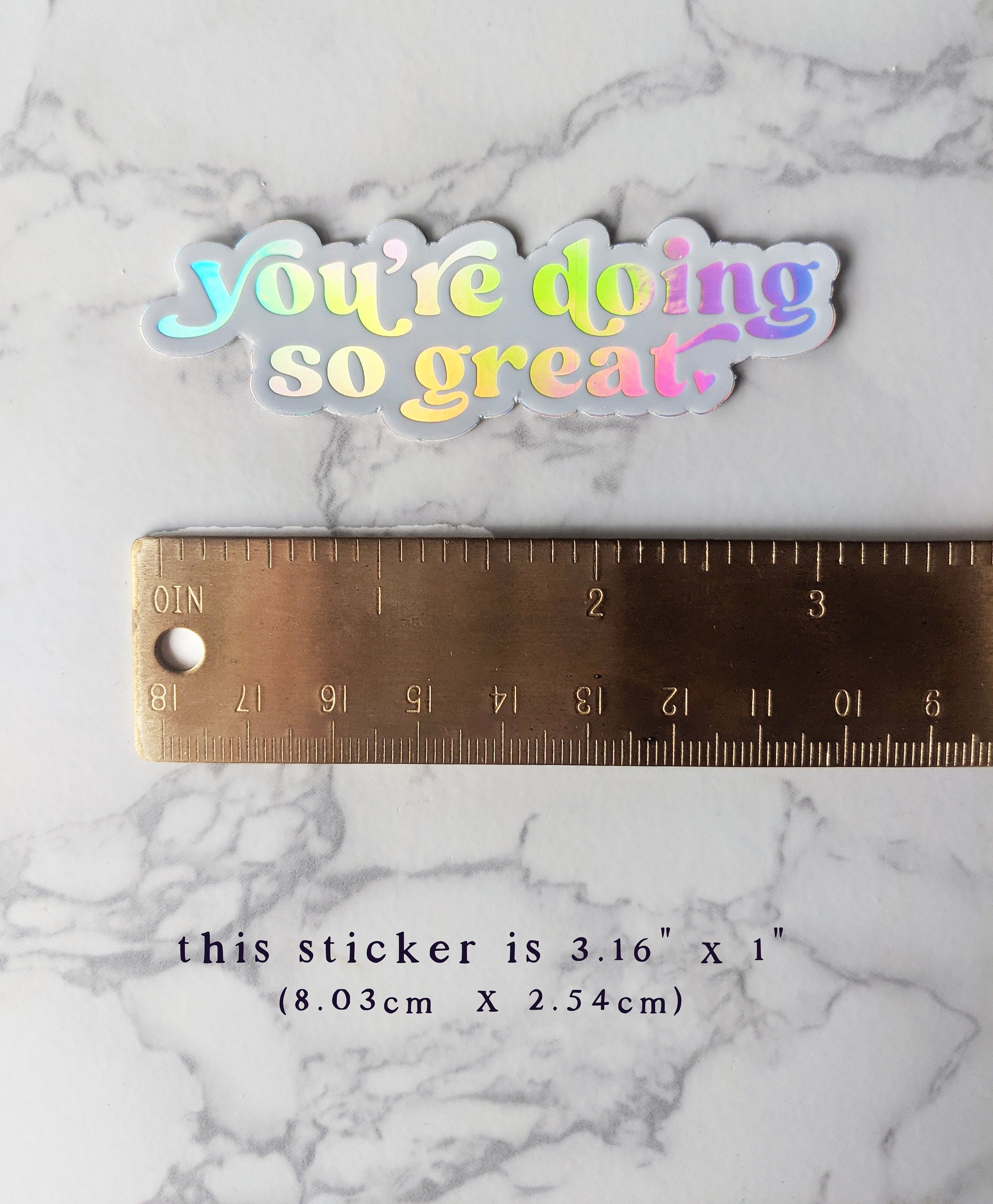 You're Doing so Great. Small Holographic Aesthetic Sticker - Etsy