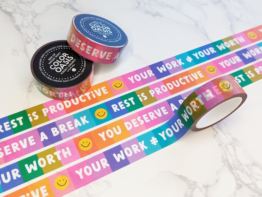 Rainbow Affirmations Washi Tape: Colorful & Cute Self-care Journaling ...