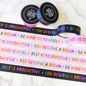 NEW! Colorful Gentle Reminders Healing Affirmations Washi Tape for ...