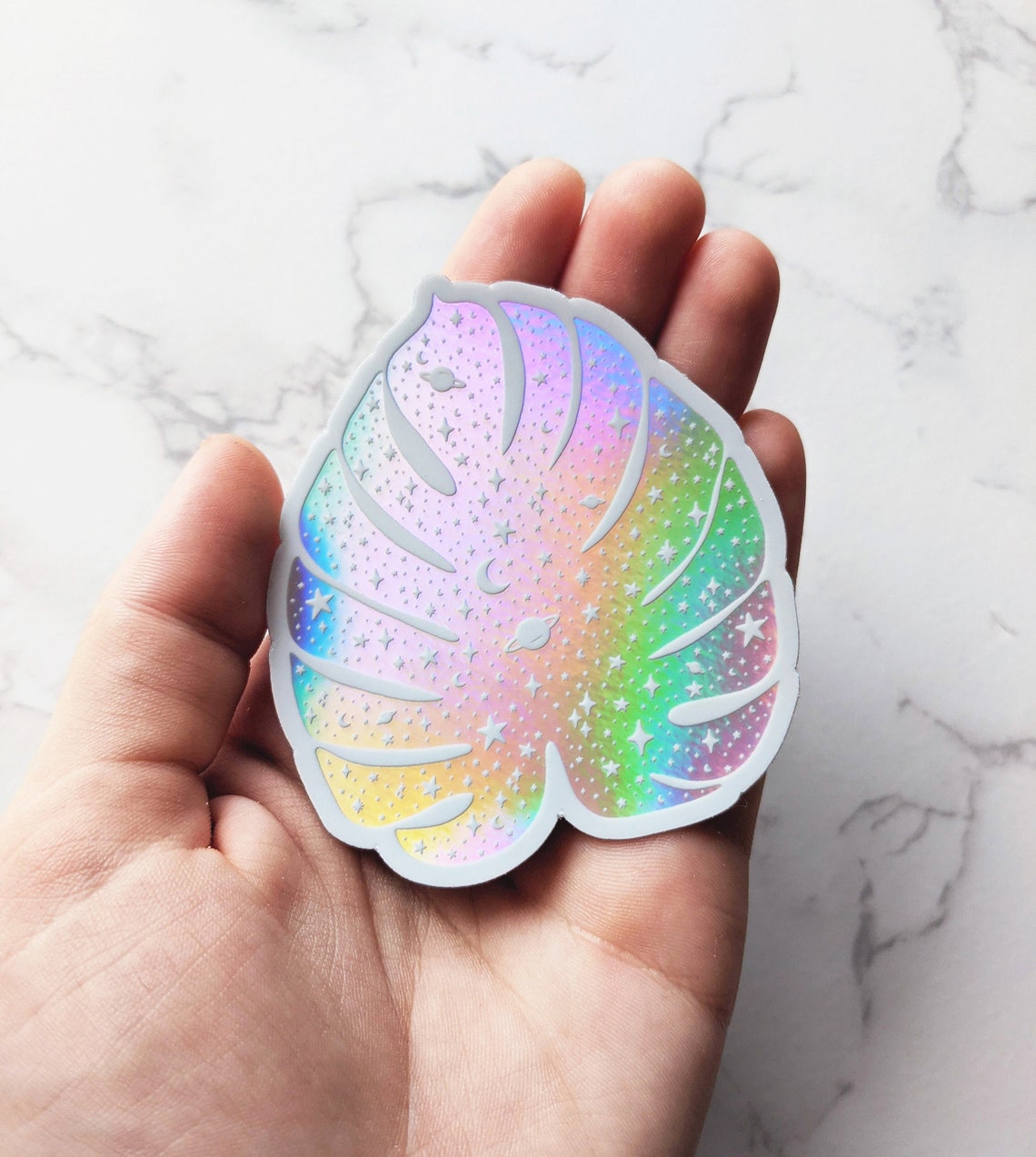 Holographic Monstera Sticker for Water Bottle Monstera Bumper - Etsy