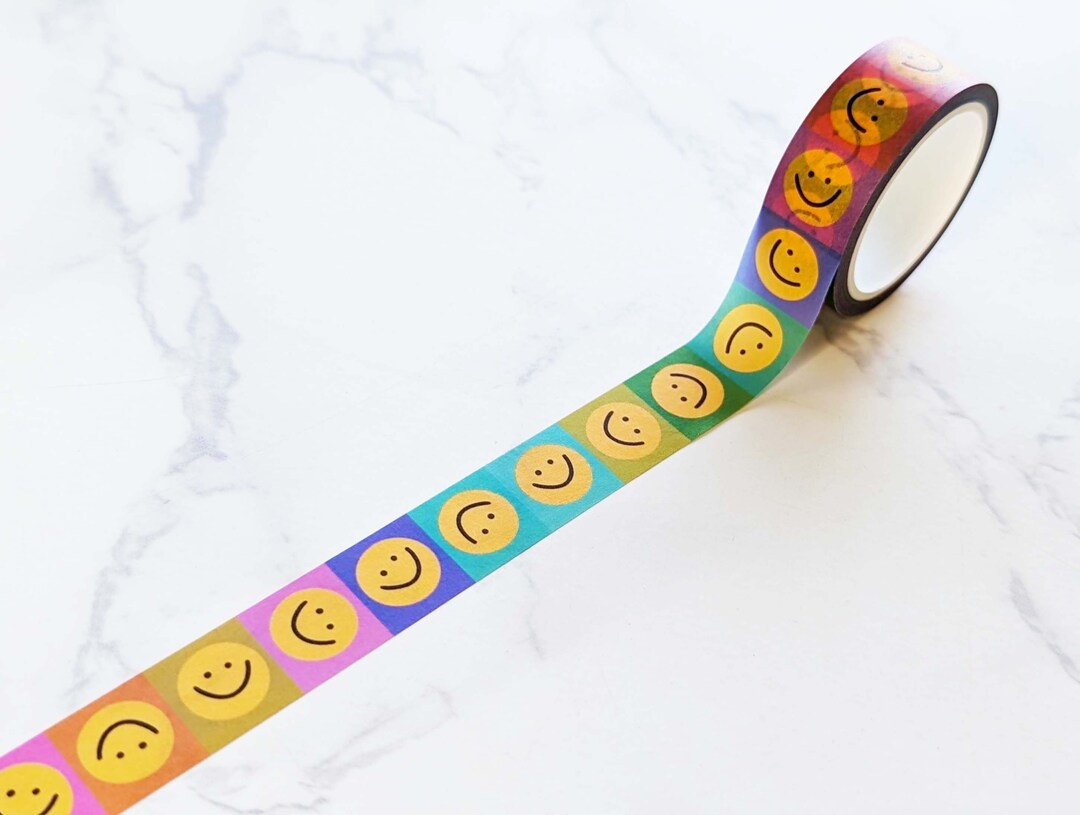Super Happy Smiles Washi Tape :) Rainbow Colorblock Washi Tape Colorful ...