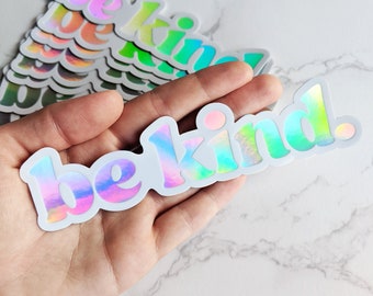 Be Kind Rainbow Sticker Water Bottle & Laptop Sticker - Etsy