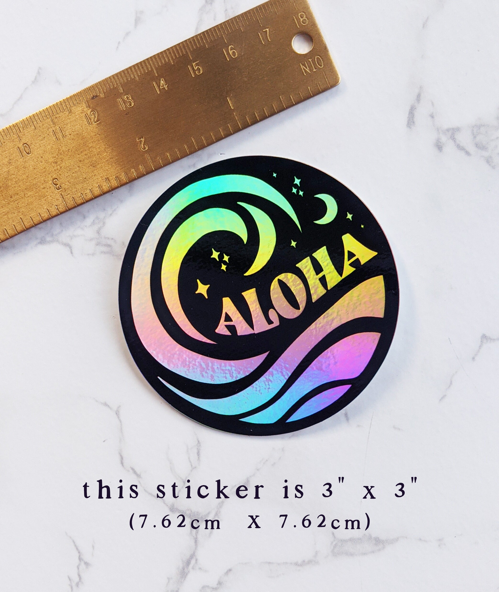 NEW Aloha Bumper Sticker Holographic Ocean Waves Sticker for - Etsy